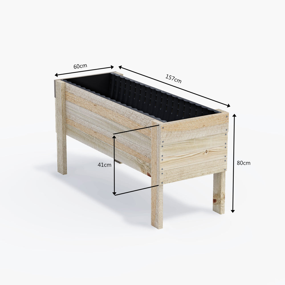 Large Timber Raised Garden Beds On Legs 80cm High | Corrogarden ...