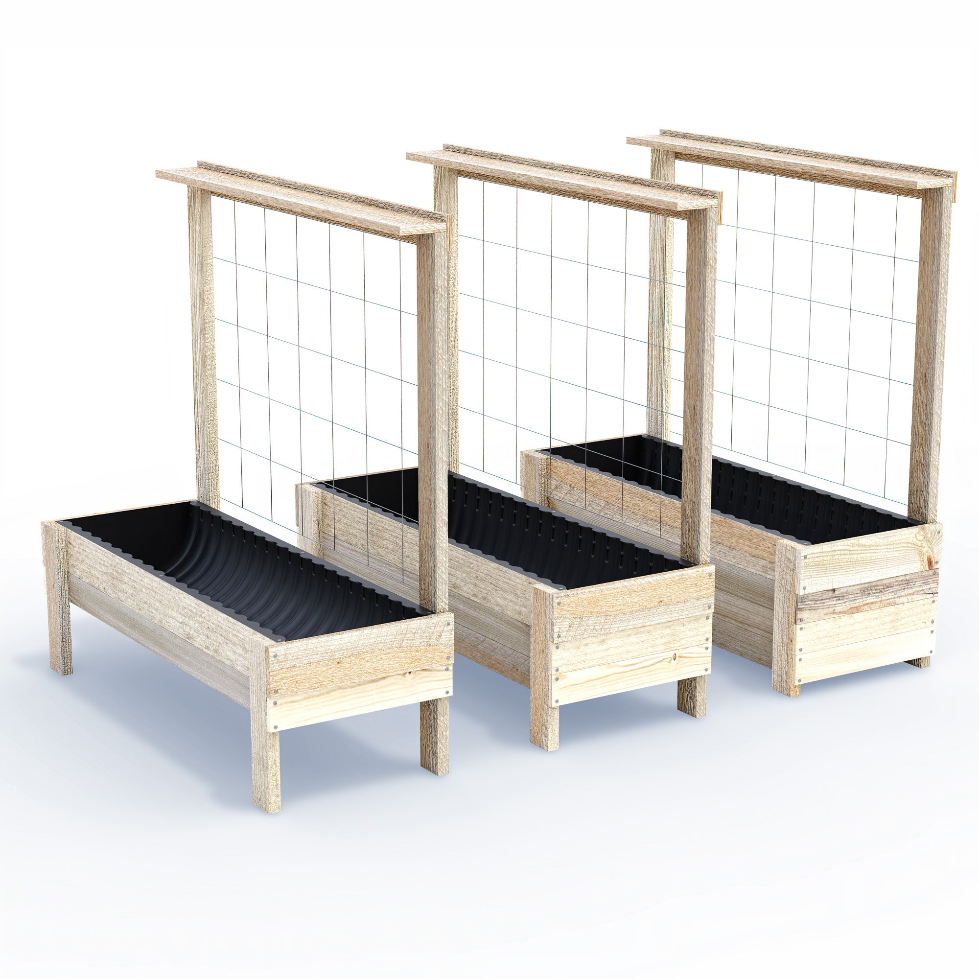 Large Timber Planter Box Kits With A Trellis 50cm High | Corrogarden ...