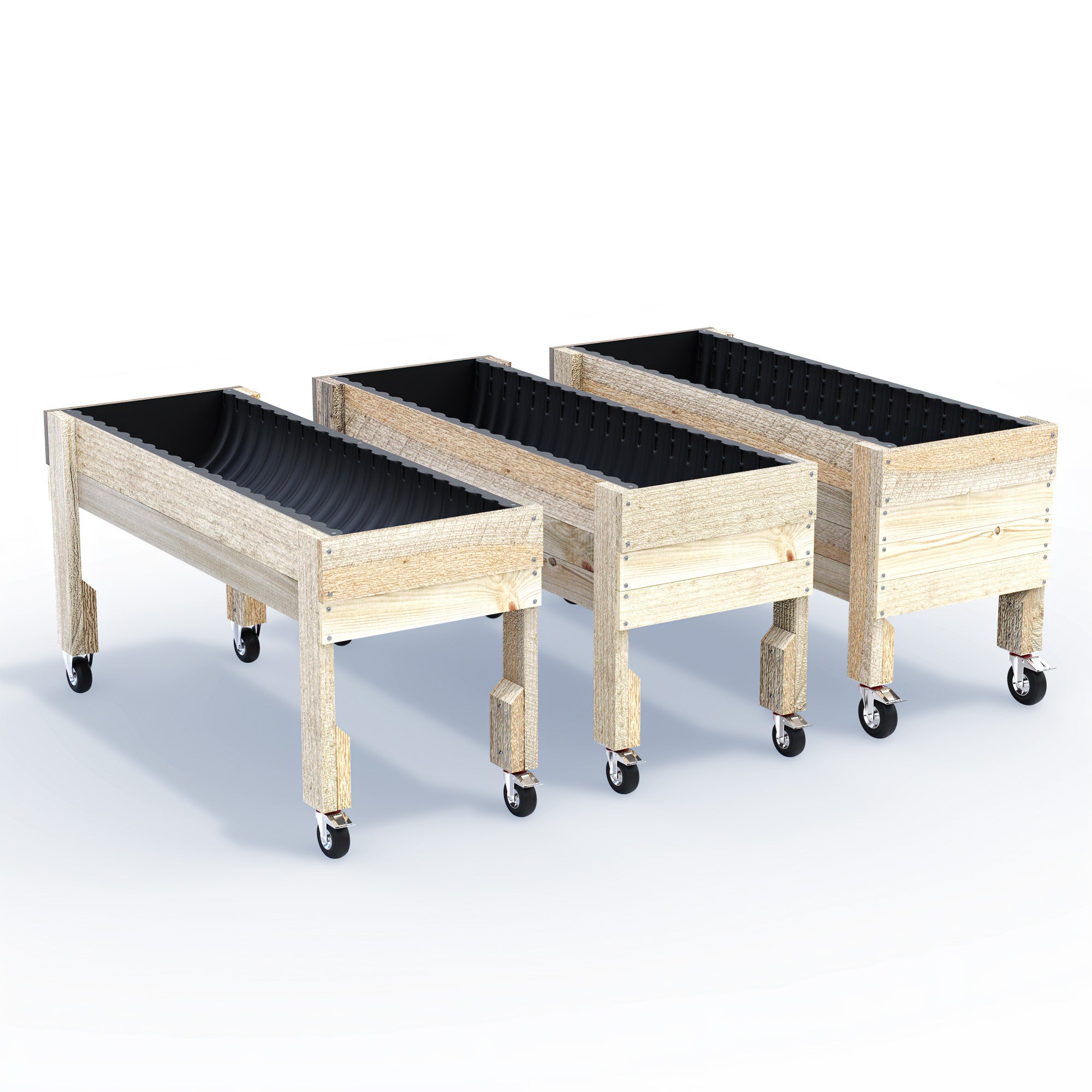 Portable Timber Raised Garden Beds On Wheels 80cm High | Corrogarden ...