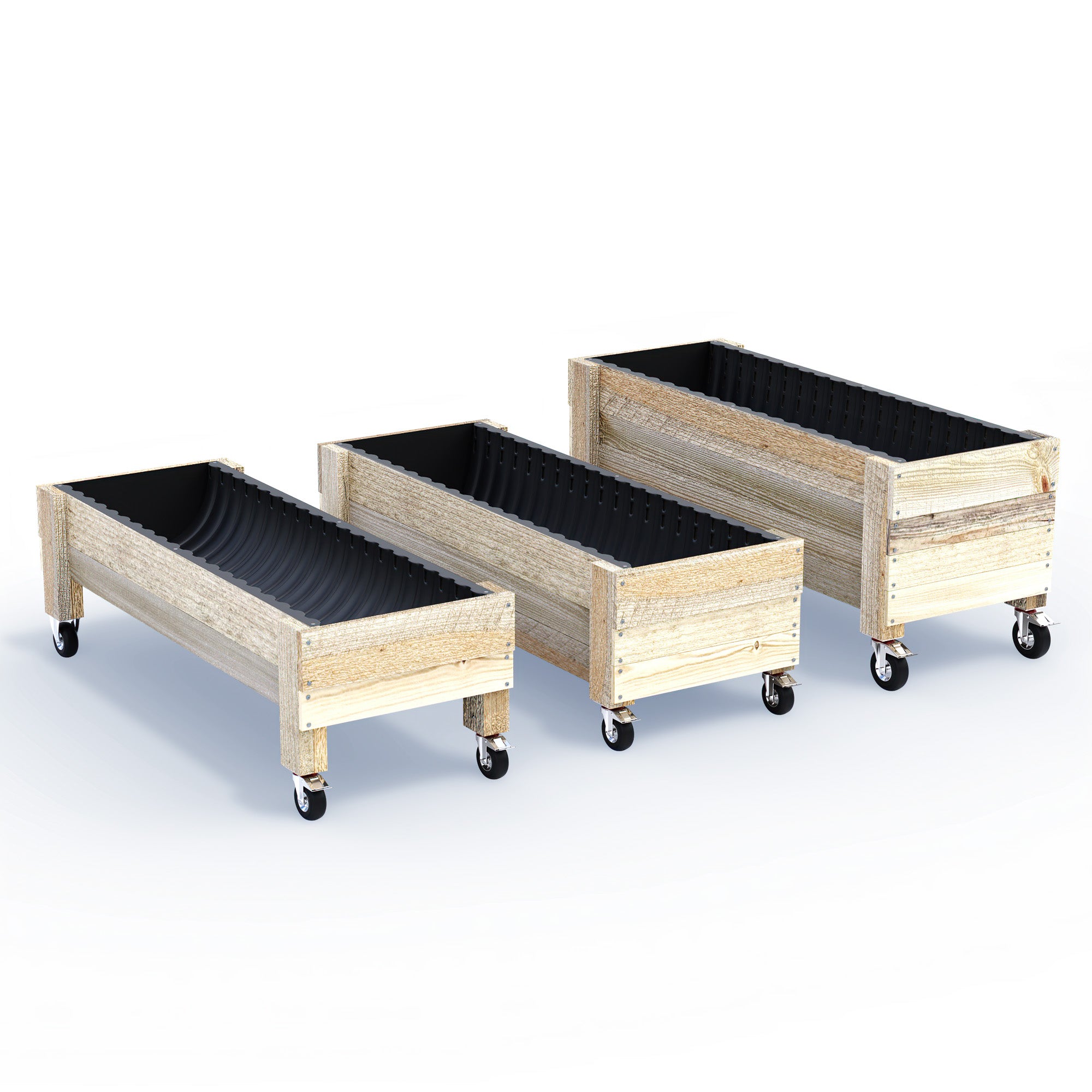 Portable Timber Planter Box Kits On Wheels 50cm High | Corrogarden ...