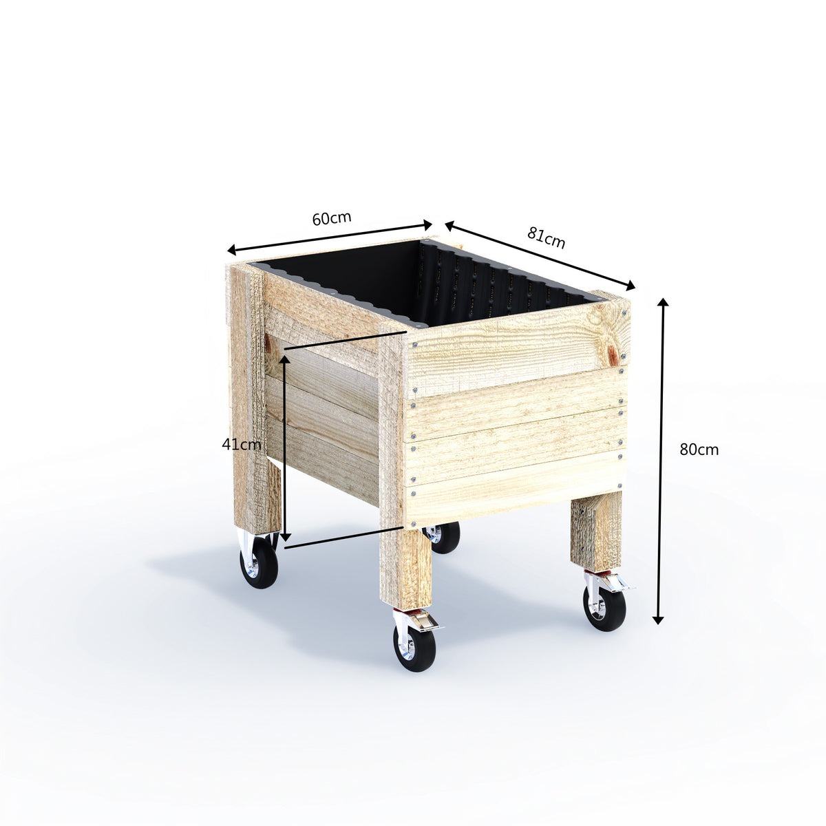 Portable Timber Garden Bed Kits On Wheels 80cm High | Corrogarden ...