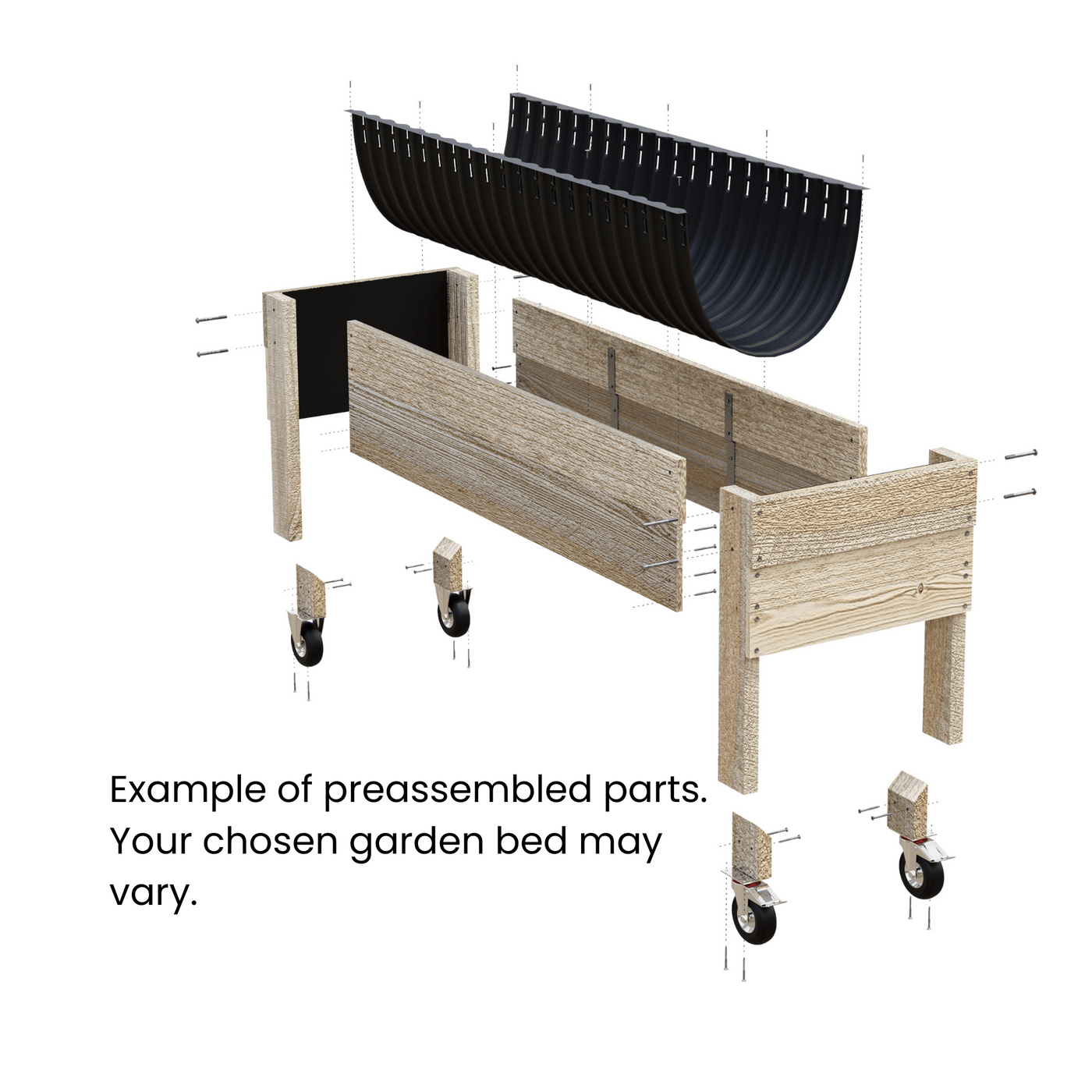Large Timber Raised Garden Bed On Legs Kits 80cm High | Corrogarden ...