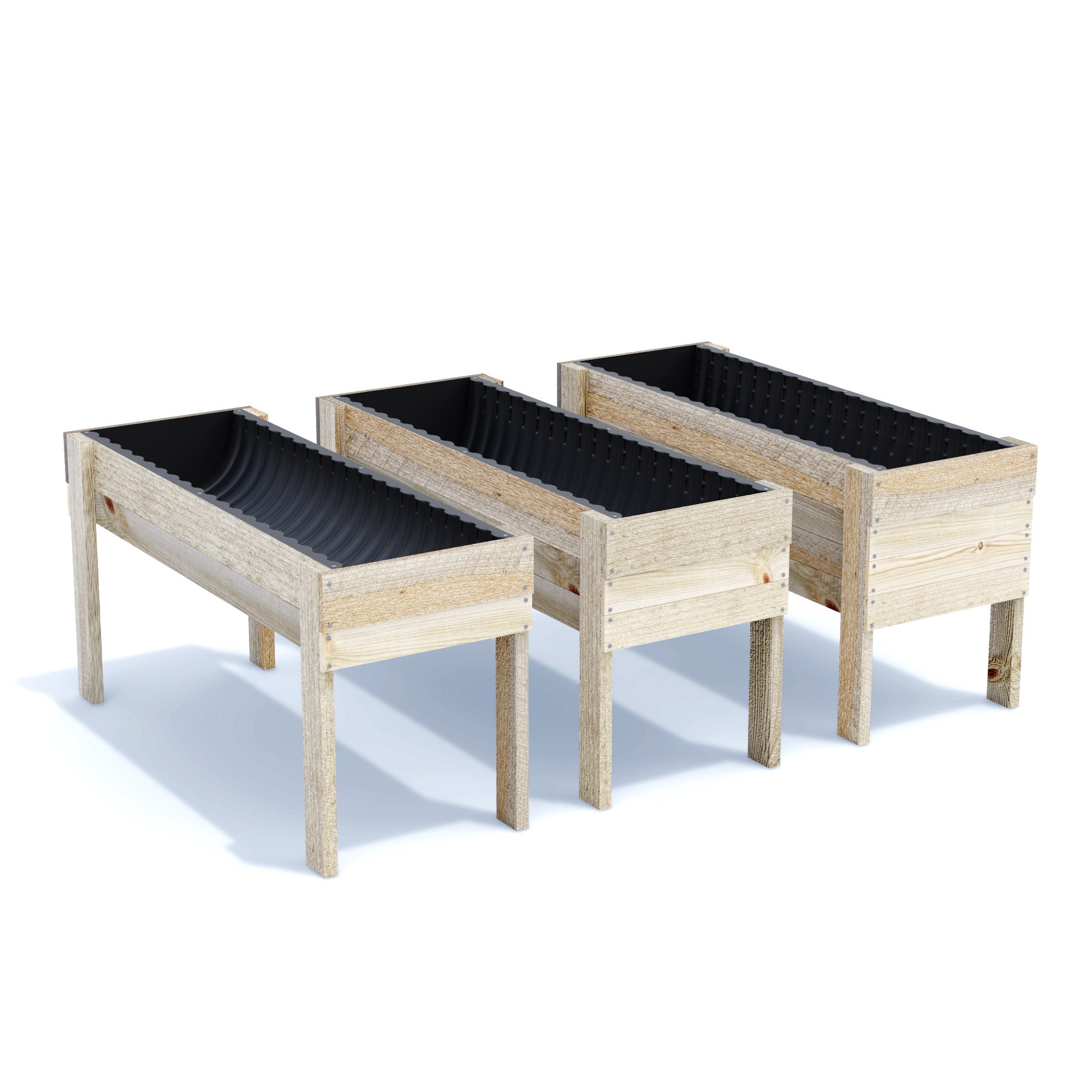 Large Timber Raised Garden Bed On Legs Kits 80cm High | Corrogarden ...