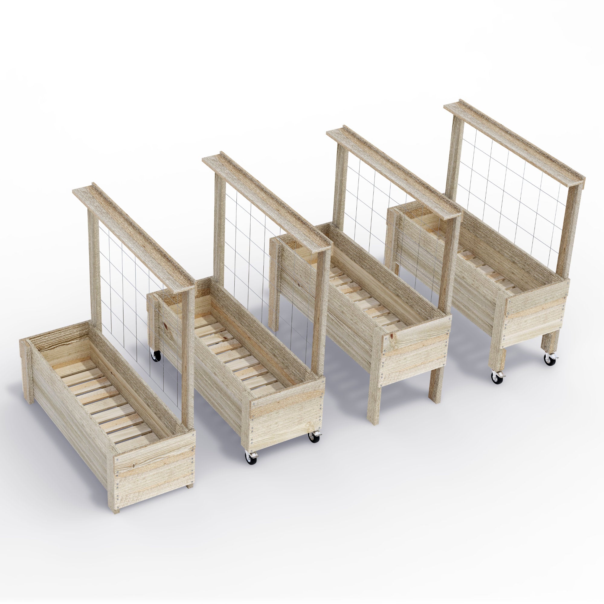 Large Slatted Raised Planter Box With Trellis on Legs – Corrogarden Pty Ltd