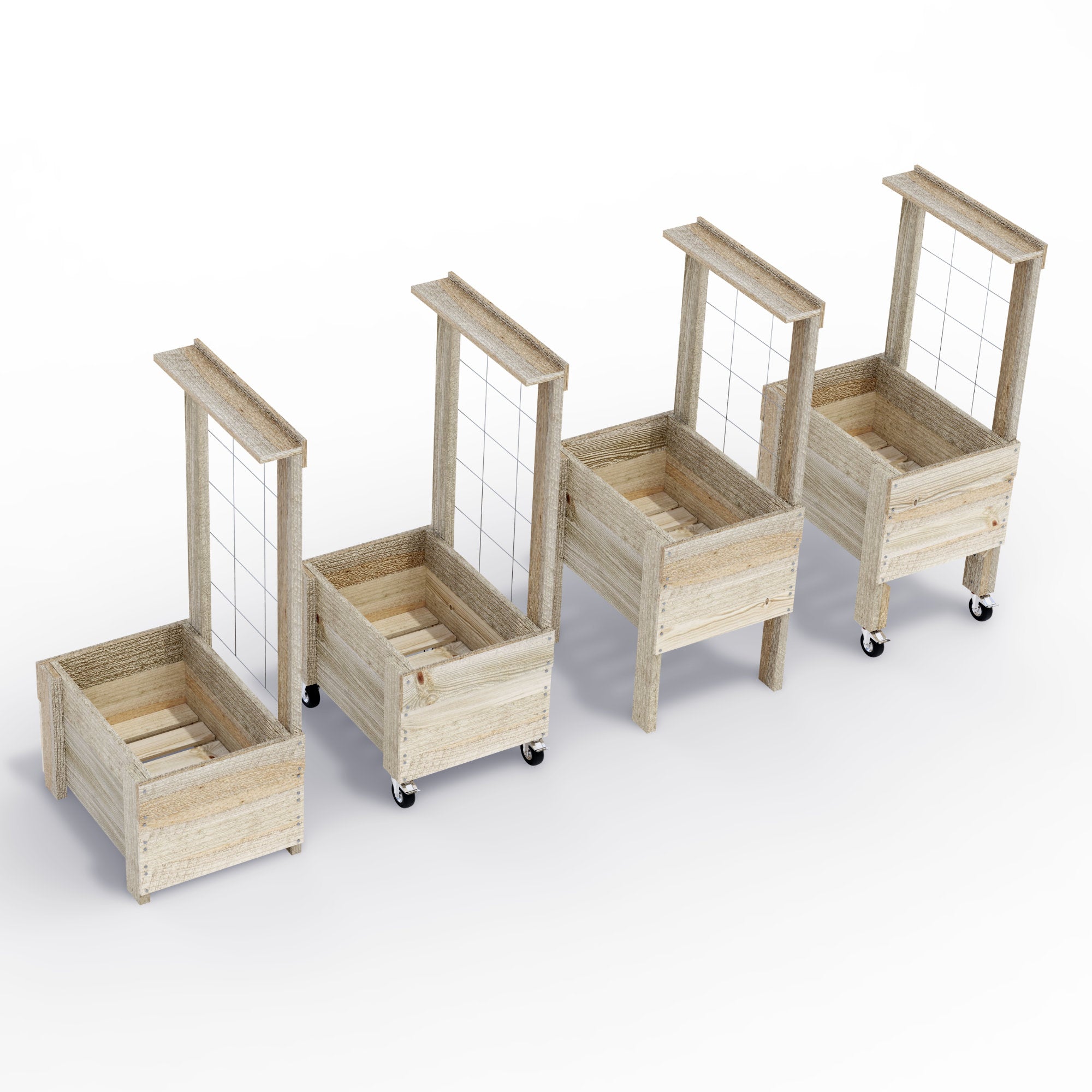 Compact Slatted Raised Planter Box with Trellis on Legs – Corrogarden ...