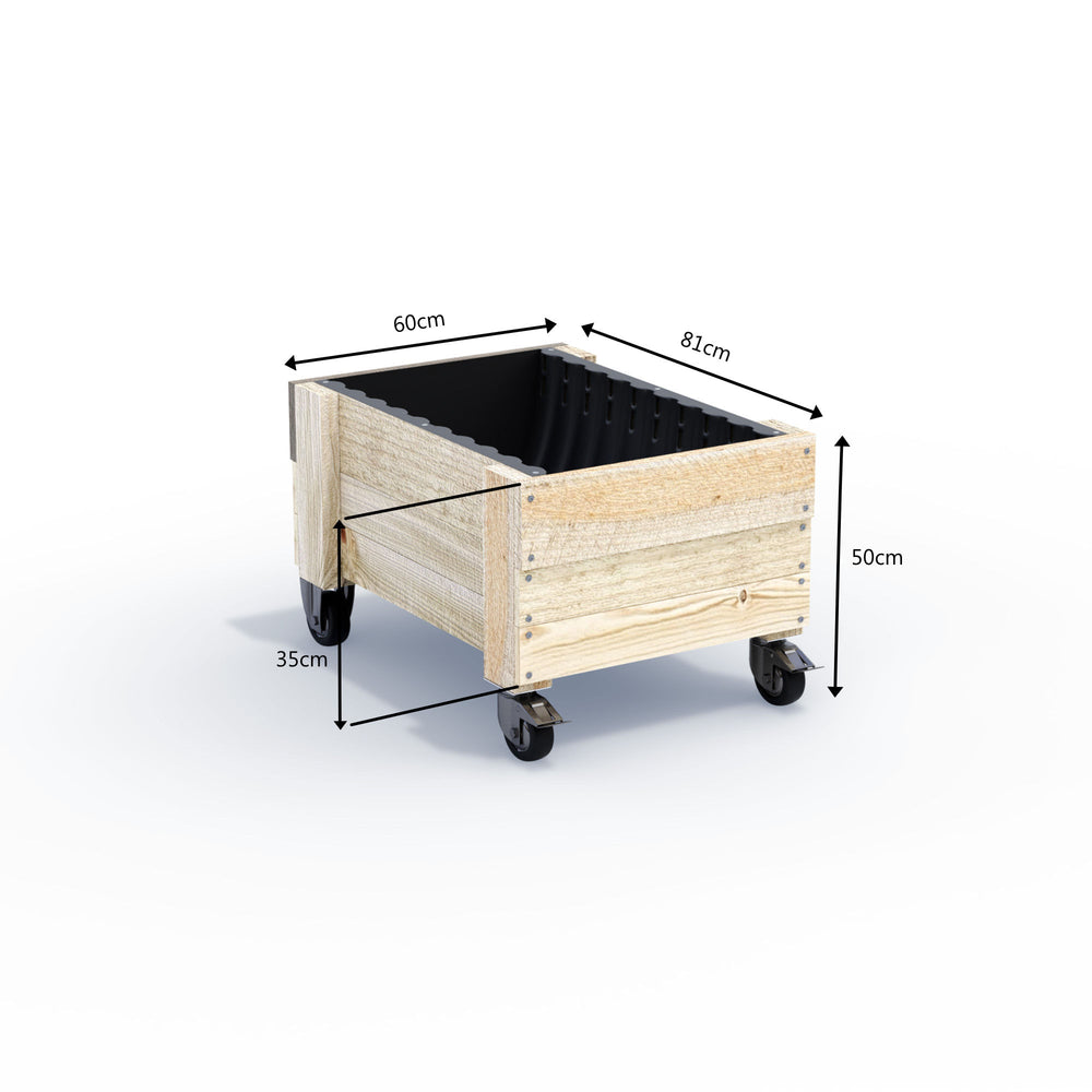 Portable Planter Boxes On Wheels 50cm High | Corrogarden – Corrogarden ...