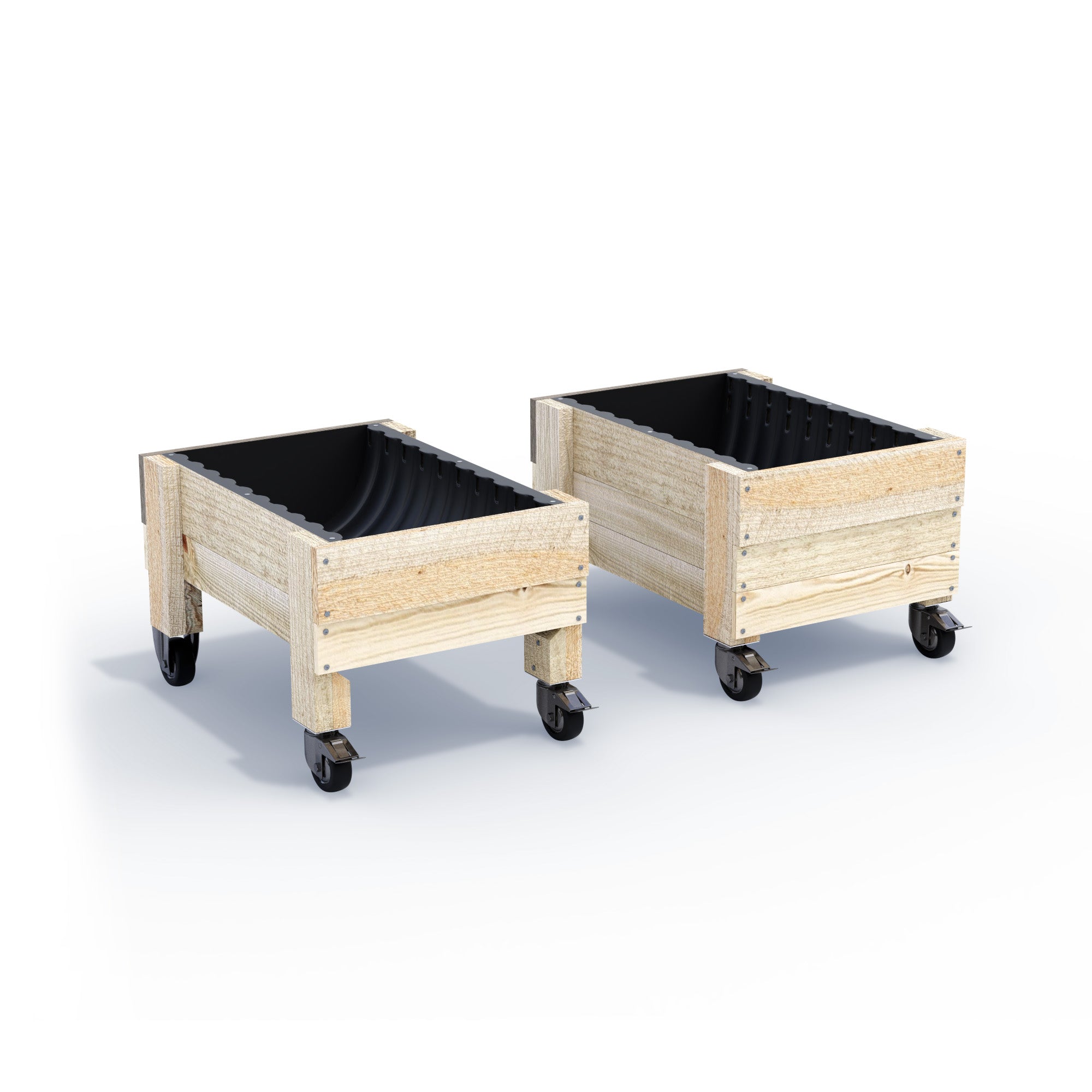 COMPACT Planter Box on Wheels/Castors - Timber 81x60x50cm(h ...